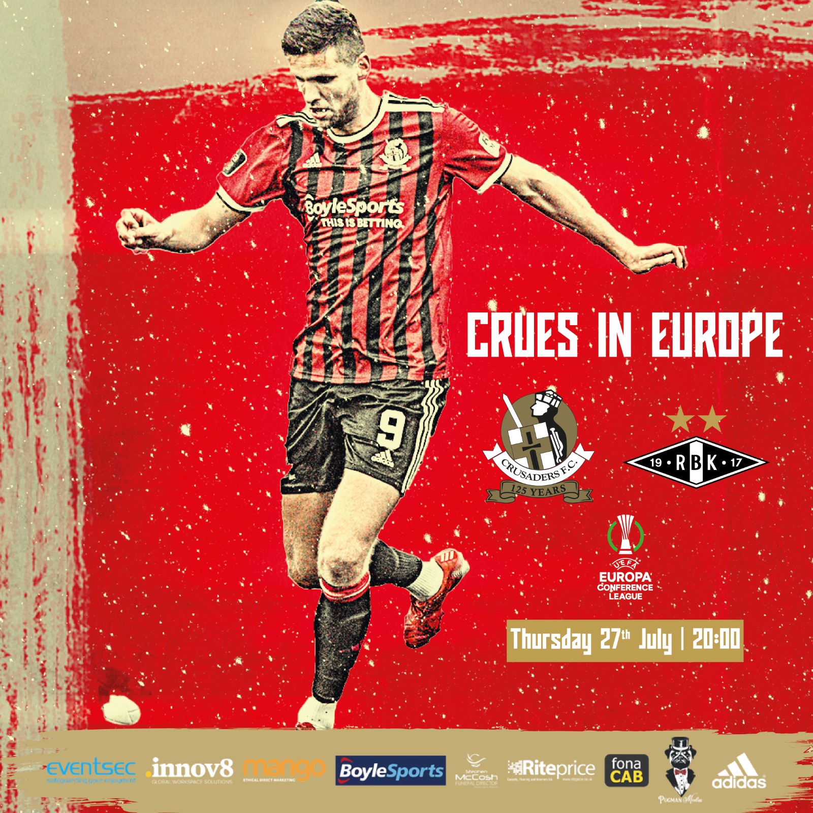 Crusaders v Rosenborg. Europa Conference League Qualifier 2nd Rd 1st ...