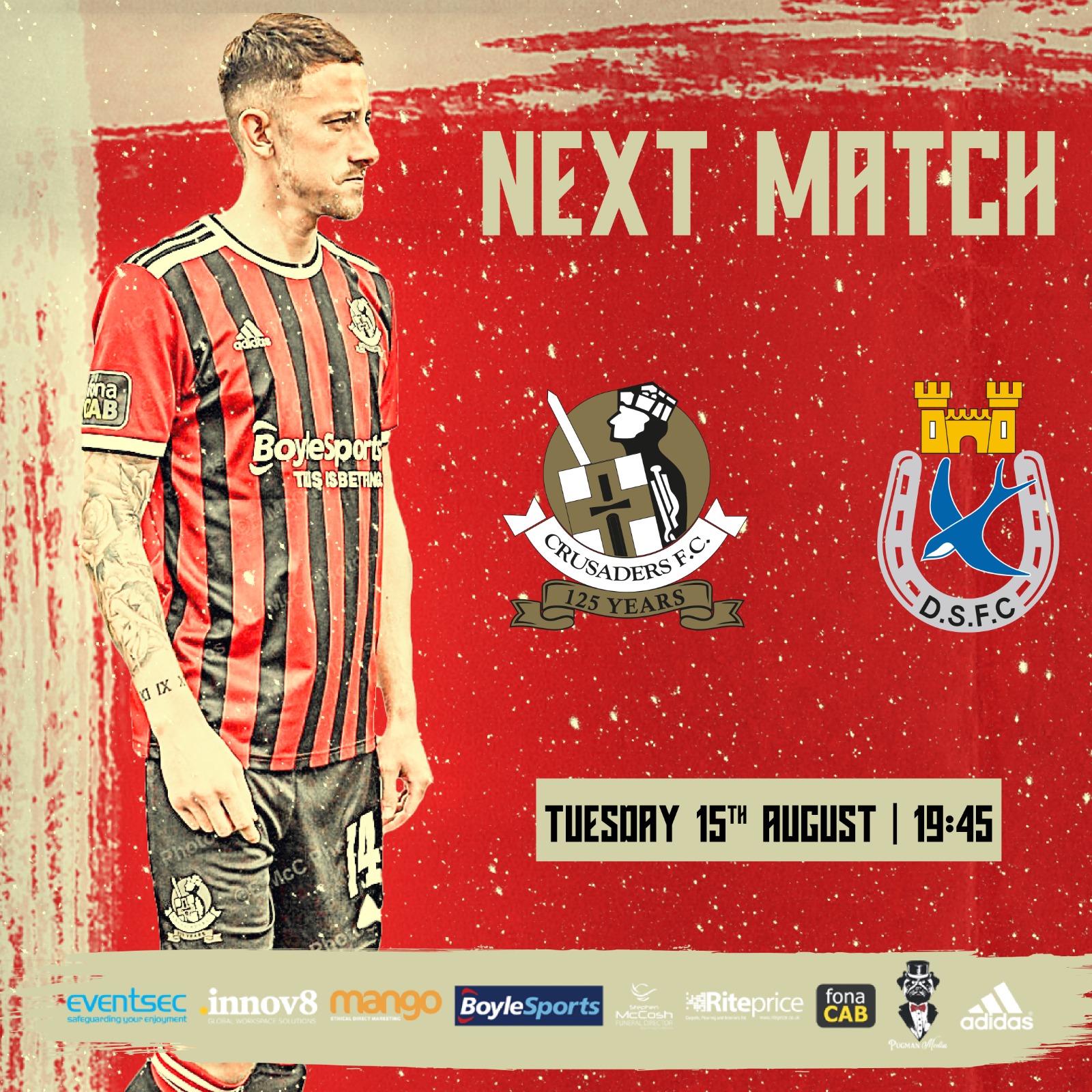 Crusaders v Dungannon Swifts. Sports Direct Premiership. 15th August