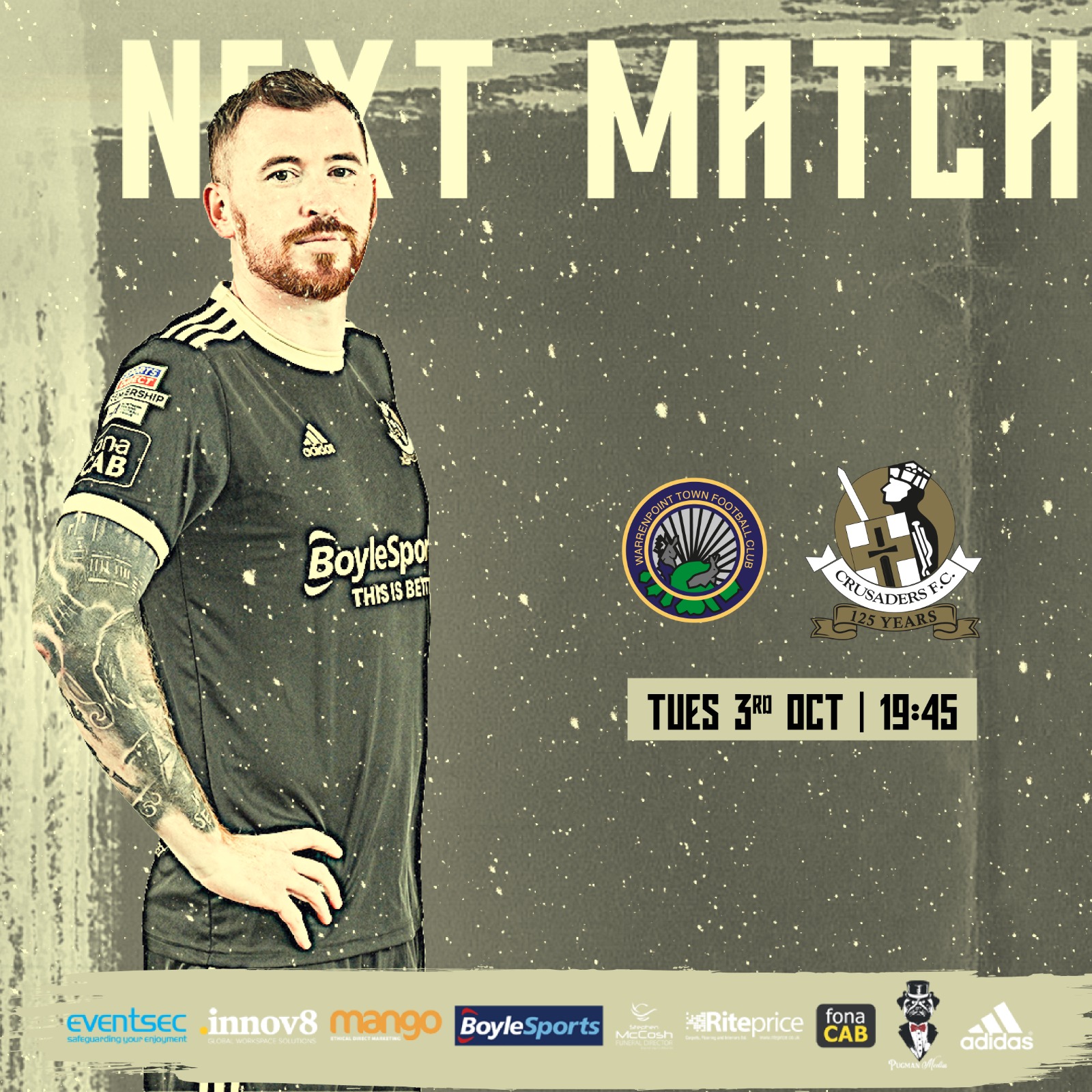 Next Match. Warrenpoint Town v Crusaders. Bet McLean Cup. Tuesday 3rd ...