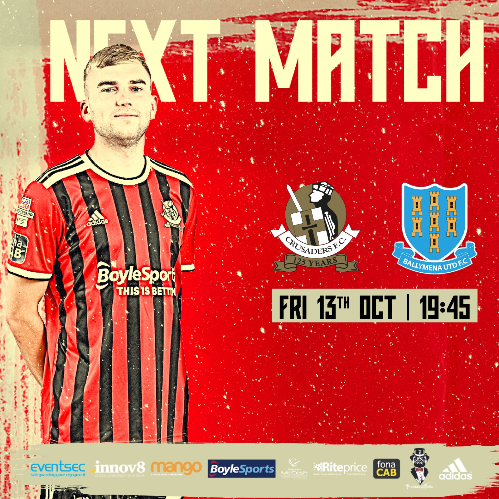 Crusaders v Ballymena Utd. Sports Direct Premiership. 13th October