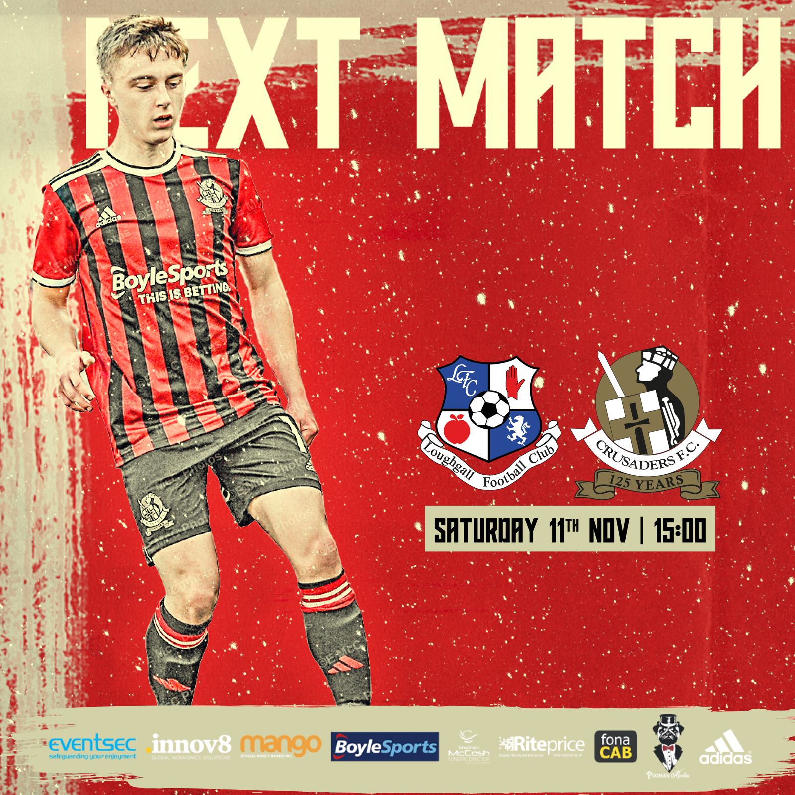 Loughgall v Crusaders. Sports Direct Premiership. 11th November