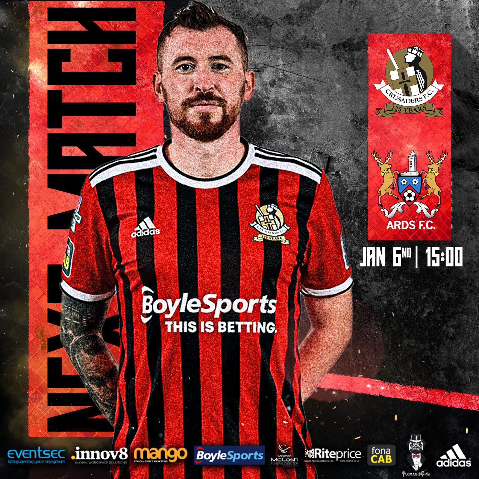 Crusaders v Ards. 6th January. Clearer Water Irish Cup