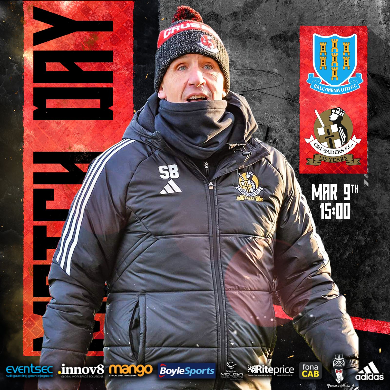 Ballymena United v Crusaders. Sports Direct Premiership. Saturday 9th March