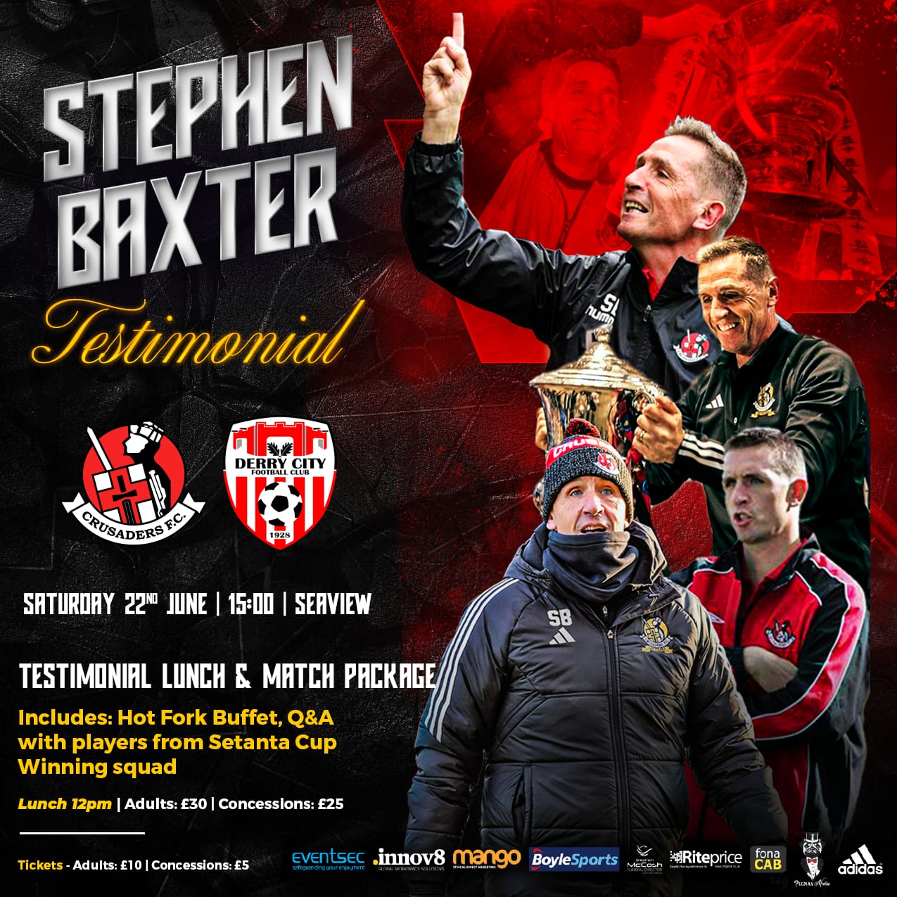Stephen Baxter Testimonial (22nd June)