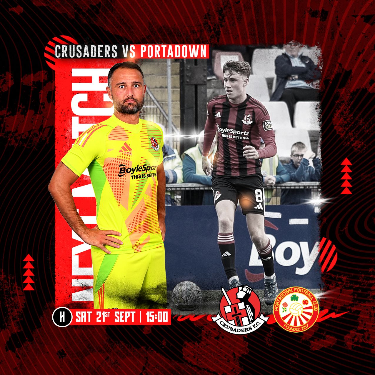 Crusaders v Portadown. Saturday 21st September. Sports Direct Premiership